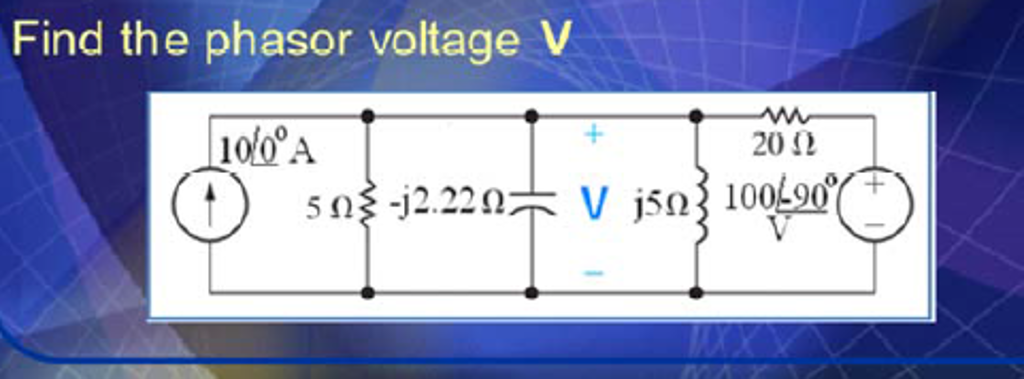 Solved Find the phasor voltage V | Chegg.com