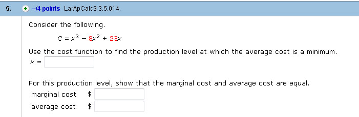 Solved 5. -4 points LarApCalc9 3.5.014 Consider the | Chegg.com Solved 5. -4 points LarApCalc9 3.5.014 Consider the | Chegg.com