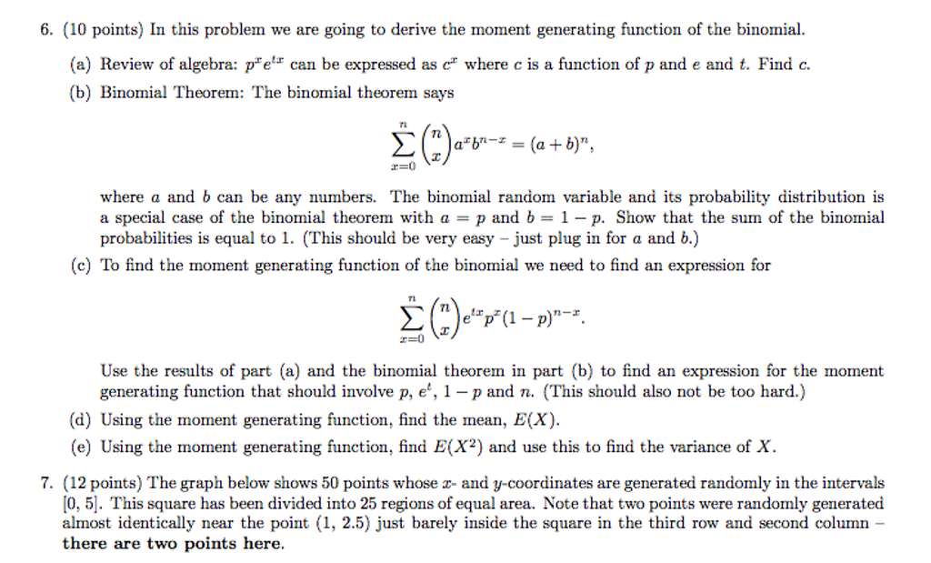 Solved To derive the moment generating function of the | Chegg.com