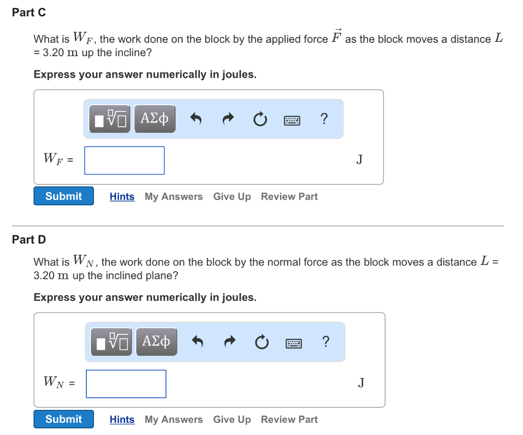 Solved Work on a Block sliding Up a Frictionless Incline A | Chegg.com