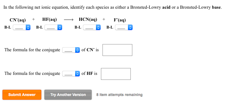 Solved In the following net ionic equation, identify each | Chegg.com