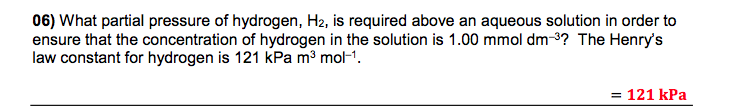 Solved 06) What partial pressure of hydrogen, H2, is | Chegg.com