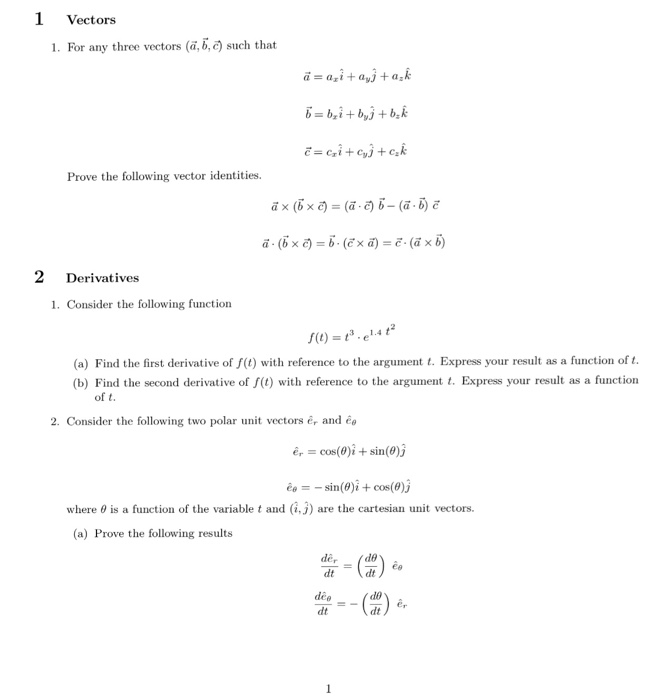 Solved For any three vectors (a vector, b vector, c vector) | Chegg.com
