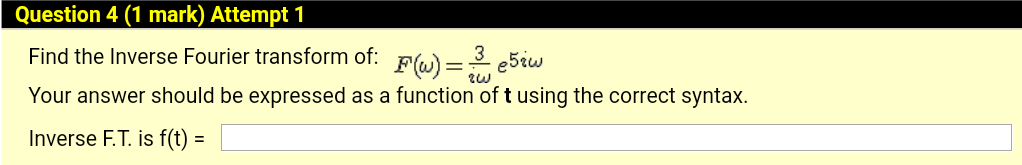 Solved Question 4 (1 mark) Attempt 1 Find the Inverse | Chegg.com