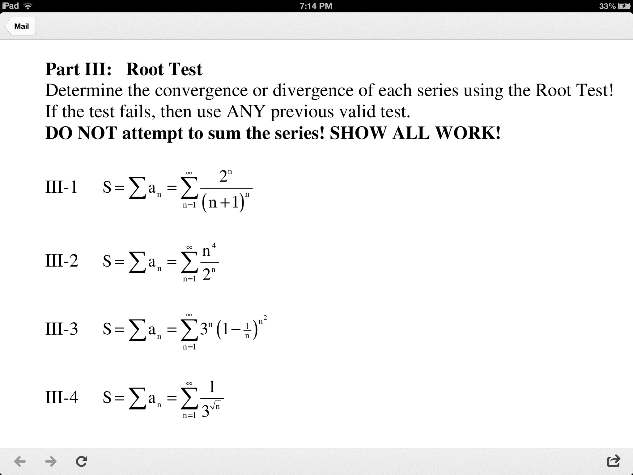 Solved Root Test Determine the convergence or divergence | Chegg.com Solved Root Test Determine the convergence or divergence | Chegg.com