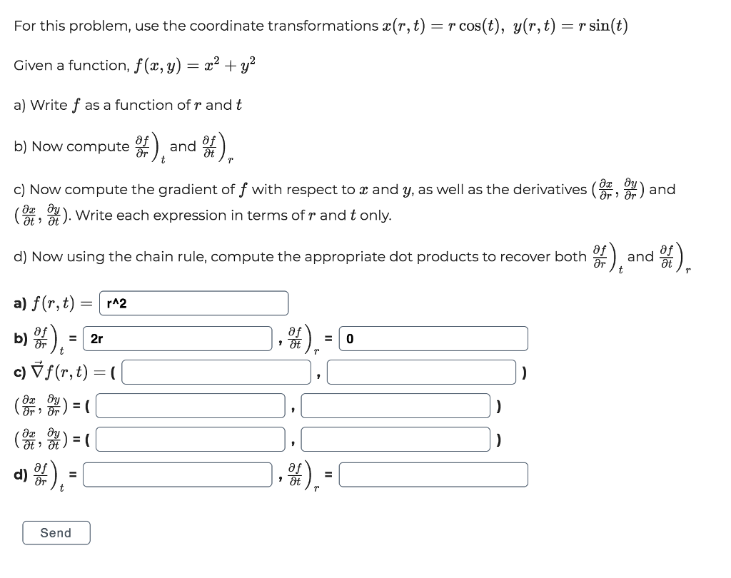 Solved For this problem, use the coordinate transformations | Chegg.com