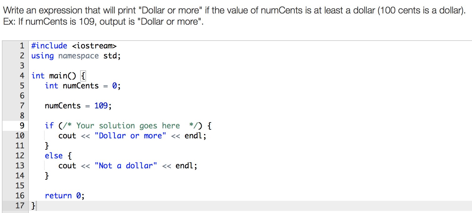 Solved Write An Expression That Will Print Dollar Or More If 7313