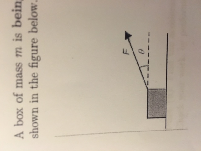 Solved A box of mass m is being pulled by some force F at | Chegg.com