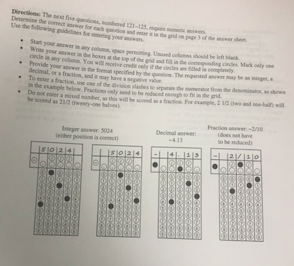 Solved next five questions, numbered 121-125, require | Chegg.com