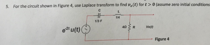 Solved 5. For the circuit shown in Figure 4, use Laplace | Chegg.com