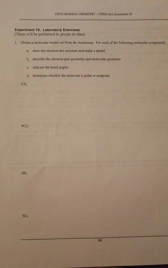 Solved CSUN GENERAL CHEMISTRY-CHEM 10IL Experiment 10 | Chegg.com