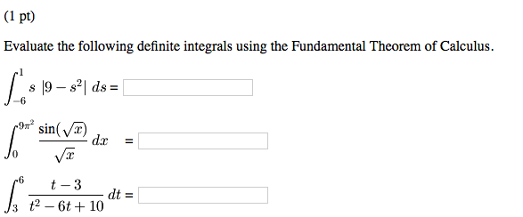 Solved Evaluate the following definite integrals using the | Chegg.com Solved Evaluate the following definite integrals using the | Chegg.com
