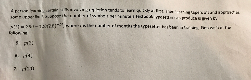Solved A person learning certain skills involving repletion | Chegg.com