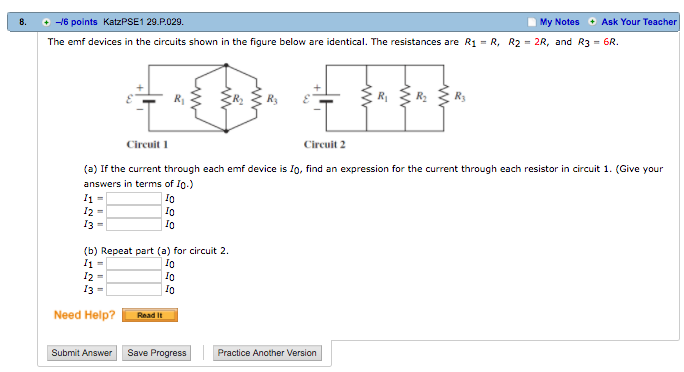 Solved The emf devices in the circuits shown in the figure | Chegg.com
