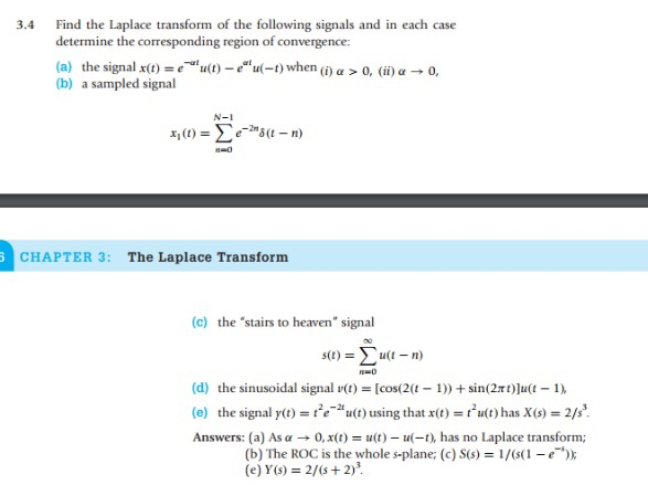 Solved Find the Laplace transform of the following signals | Chegg.com