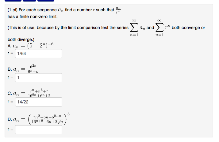 Solved For each sequence an find a_n number r such that | Chegg.com
