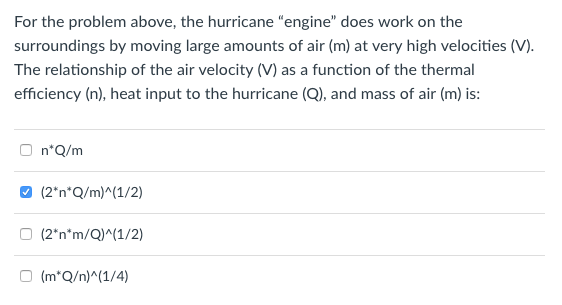 Solved A tropical hurricane can be modeled as a Carnot heat | Chegg.com