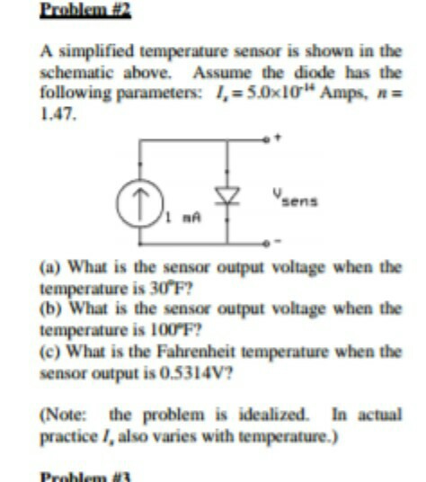 Solved A simplified temperature sensor is shown in the | Chegg.com