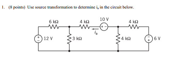 Solved Use source transformation to determine ia in the | Chegg.com Solved Use source transformation to determine ia in the | Chegg.com