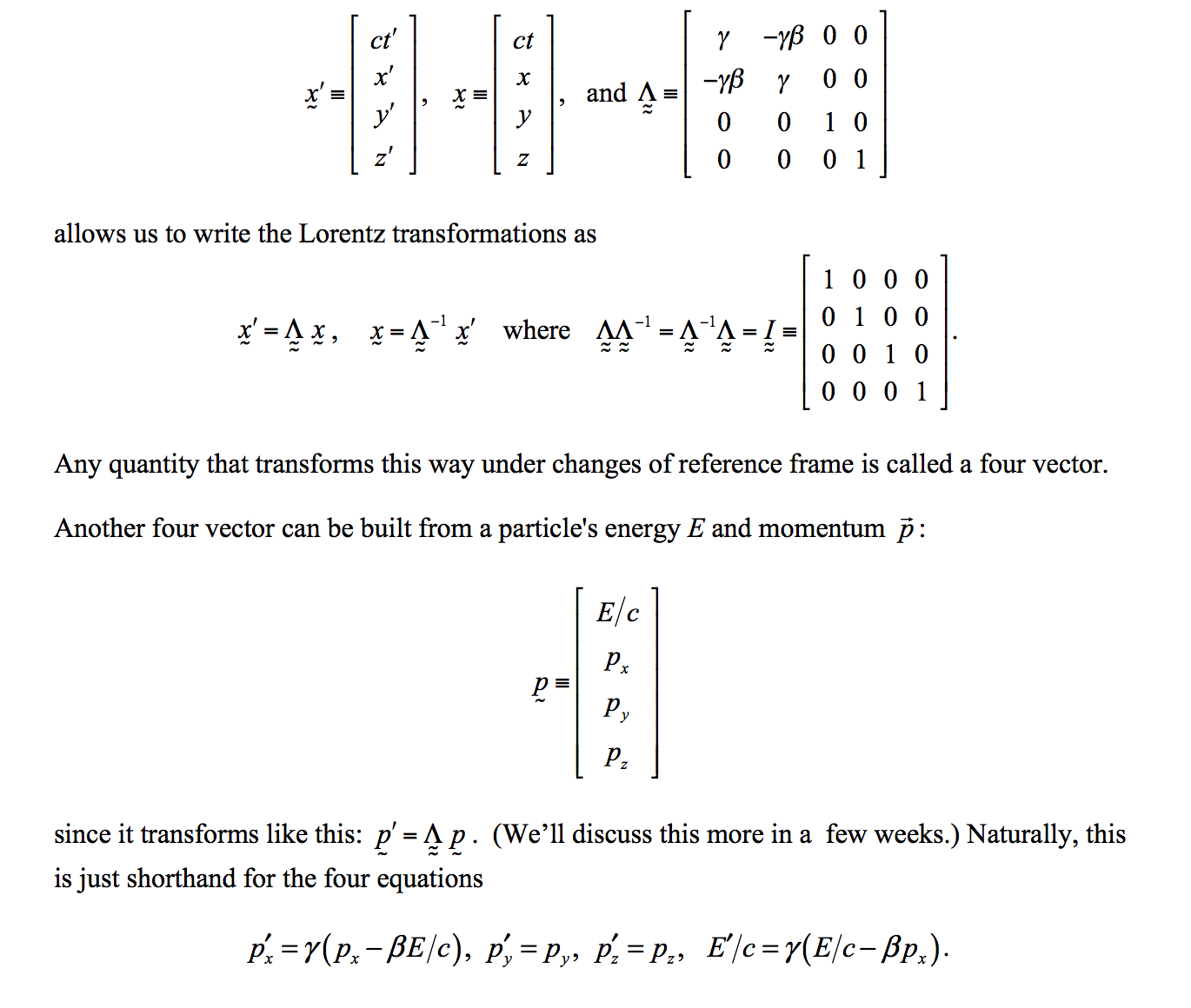 Solved Problem 1: More on Lorentz transformations Imagine | Chegg.com