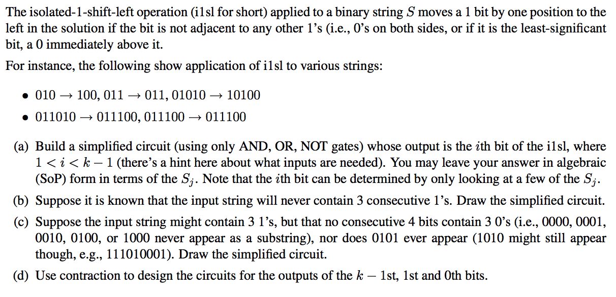 The isolated-i-shift-left operation (ilsi for short) | Chegg.com