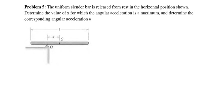 Solved The uniform slender bar is released from rest in the | Chegg.com Solved The uniform slender bar is released from rest in the | Chegg.com