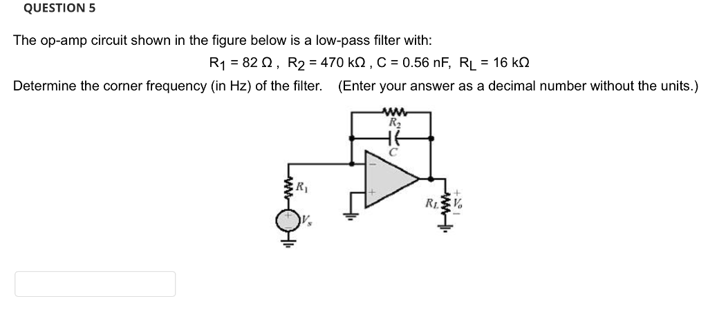 Solved QUESTION 5 The op-amp circuit shown in the figure | Chegg.com