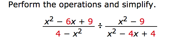 Solved Perform the operations and simplify. x2 - 6x +9 . x2 | Chegg.com
