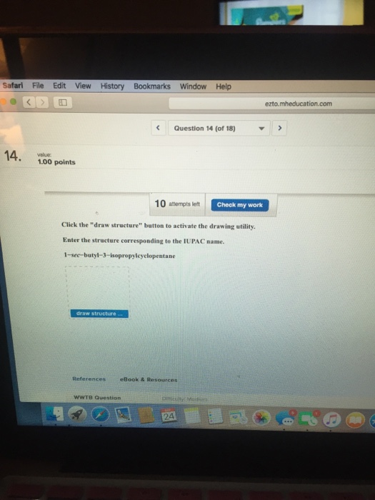 Solved Click the "draw structure" button to activate the | Chegg.com