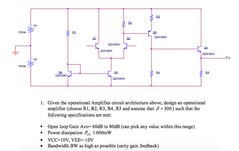 Solved Given the operational Amplifier circuit | Chegg.com