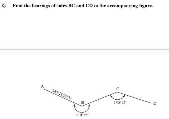 Solved Find the bearings of sides BC and CD in the | Chegg.com