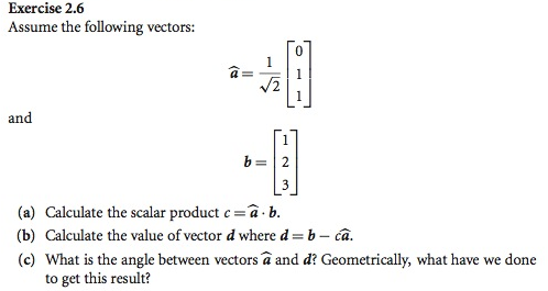 Solved Exercise 2.6 Assume the following vectors: (a) | Chegg.com