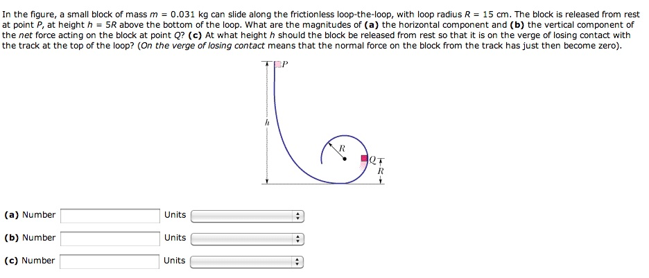 Solved In the figure, a small block of mass m = 0.031 kg can | Chegg.com