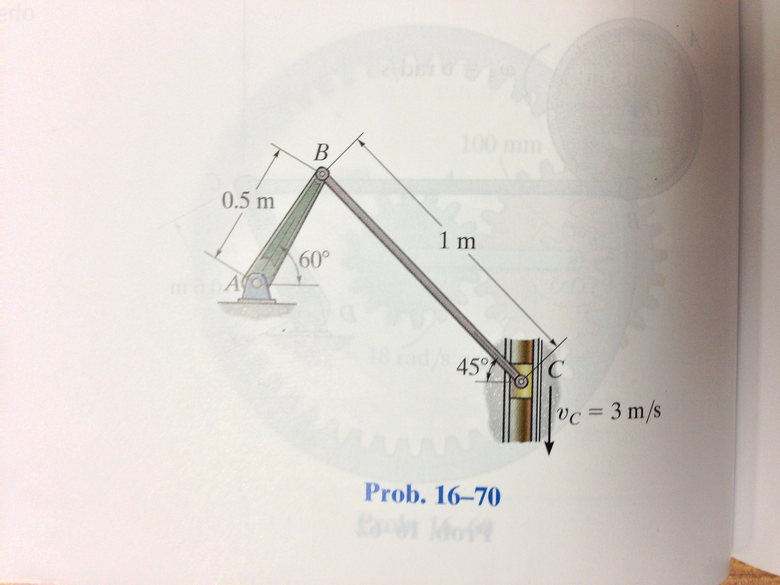 16 70 if the slider block c is moving at vc = 3 m/s, | Chegg.com