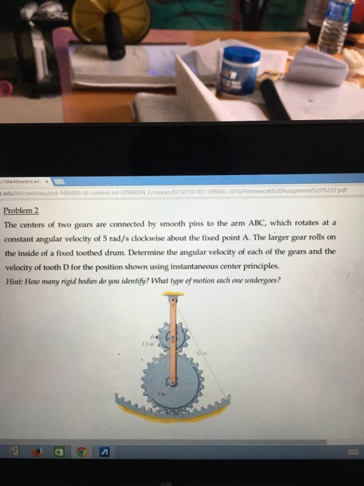 The centers of two gears are connected by smooth pins | Chegg.com