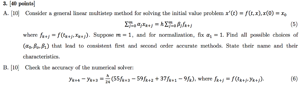Solved Consider a general linear multistep method for | Chegg.com