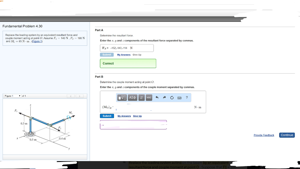 Solved Fundamental Problem 4.30 Part A Replace the loading | Chegg.com
