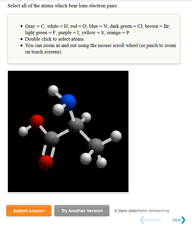 Solved Select all of the atoms which bear lone electron | Chegg.com