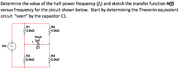 Solved Determine the value of the half-power frequency (fb) | Chegg.com