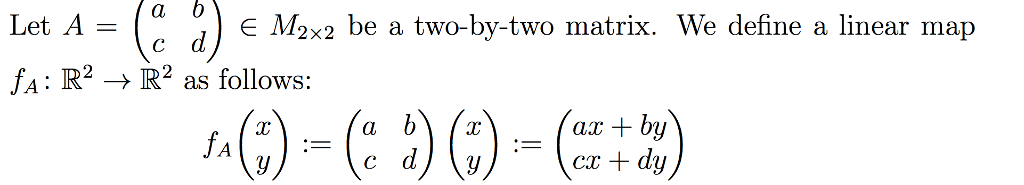 Solved a b E M2x2 be a two-by-two matrix. We define a linear | Chegg.com