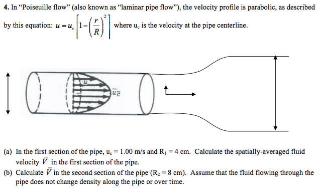 Solved In "Poiseuille Flow" the velocity profile is | Chegg.com