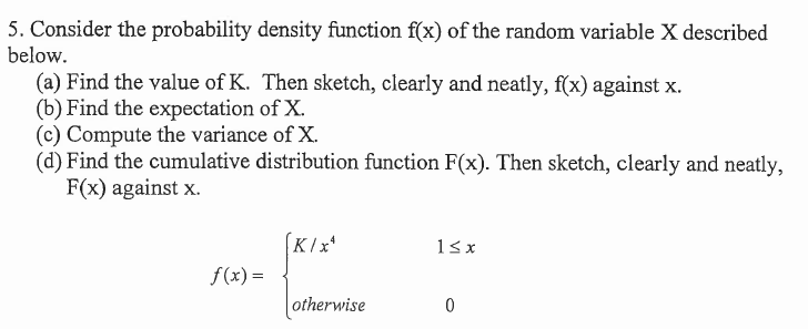 Solved Consider the probability density function f(x) of the | Chegg.com