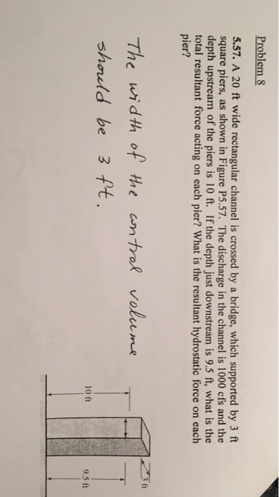 Solved a 20 ft wide rectangular channel is crossed by a | Chegg.com