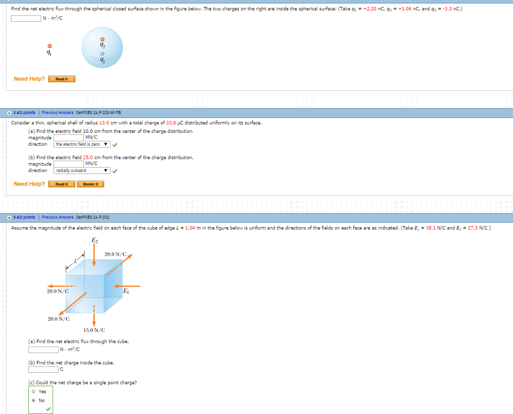 Solved Find the net electric flux through the spherical | Chegg.com