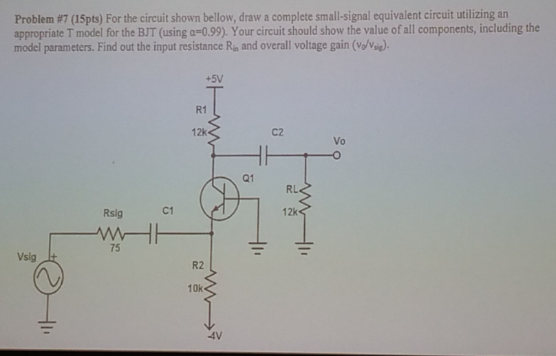 Solved For the circuit shown bellow, draw a complete | Chegg.com