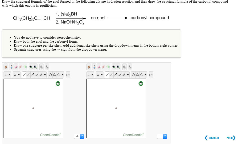 Solved Draw the structural formula of the enol formed in the | Chegg.com