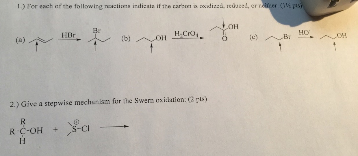 Solved For each of the following reactions indicate if the | Chegg.com