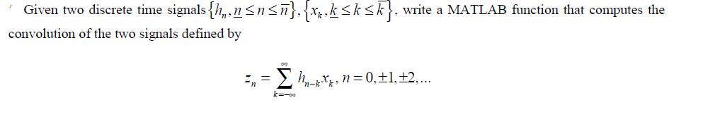 Given two discrete time signals