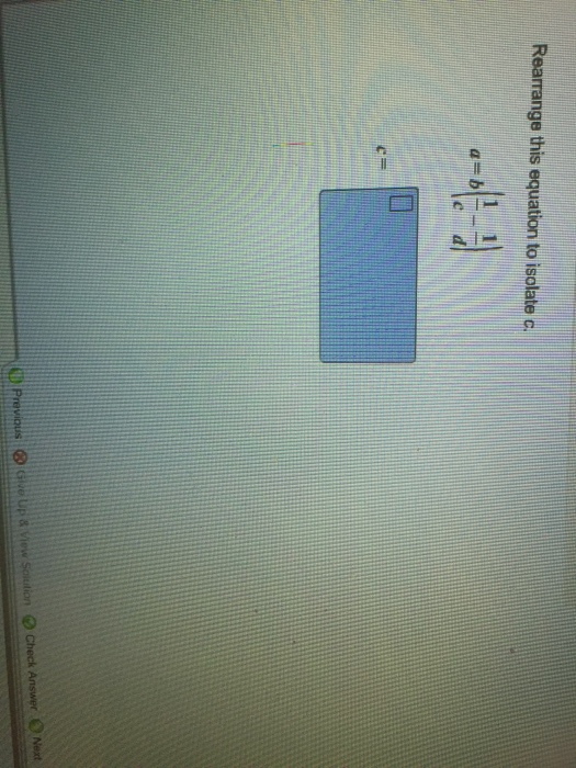 Solved Rearrange this equation to isolate c. | Chegg.com