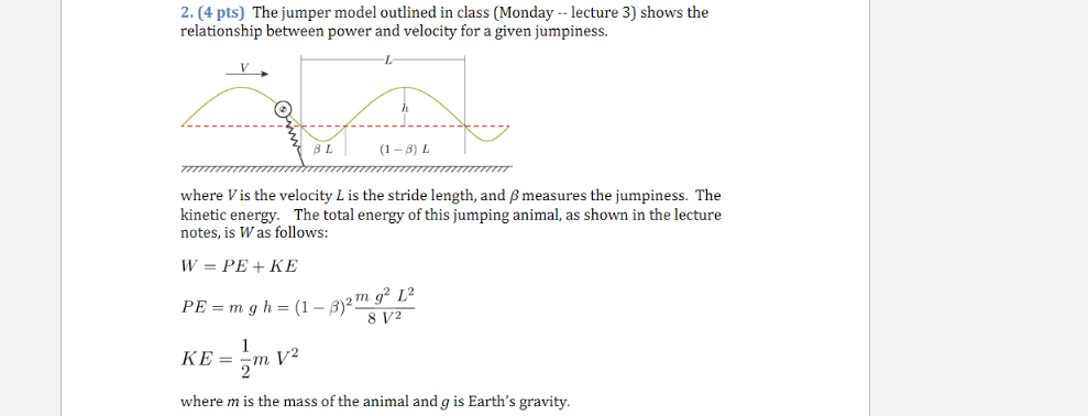 2. (4 pts) The jumper model outlined in class (Monday | Chegg.com